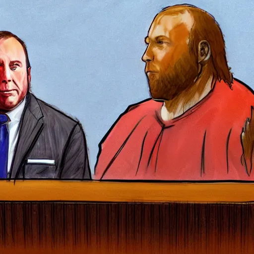 alex jones courtroom sketch court trial, interrupted | Stable Diffusion ...