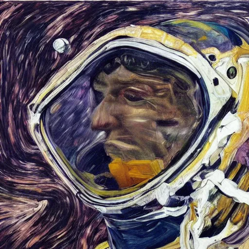 Oil painting Portrait of a dead astronatut floating | Stable Diffusion ...