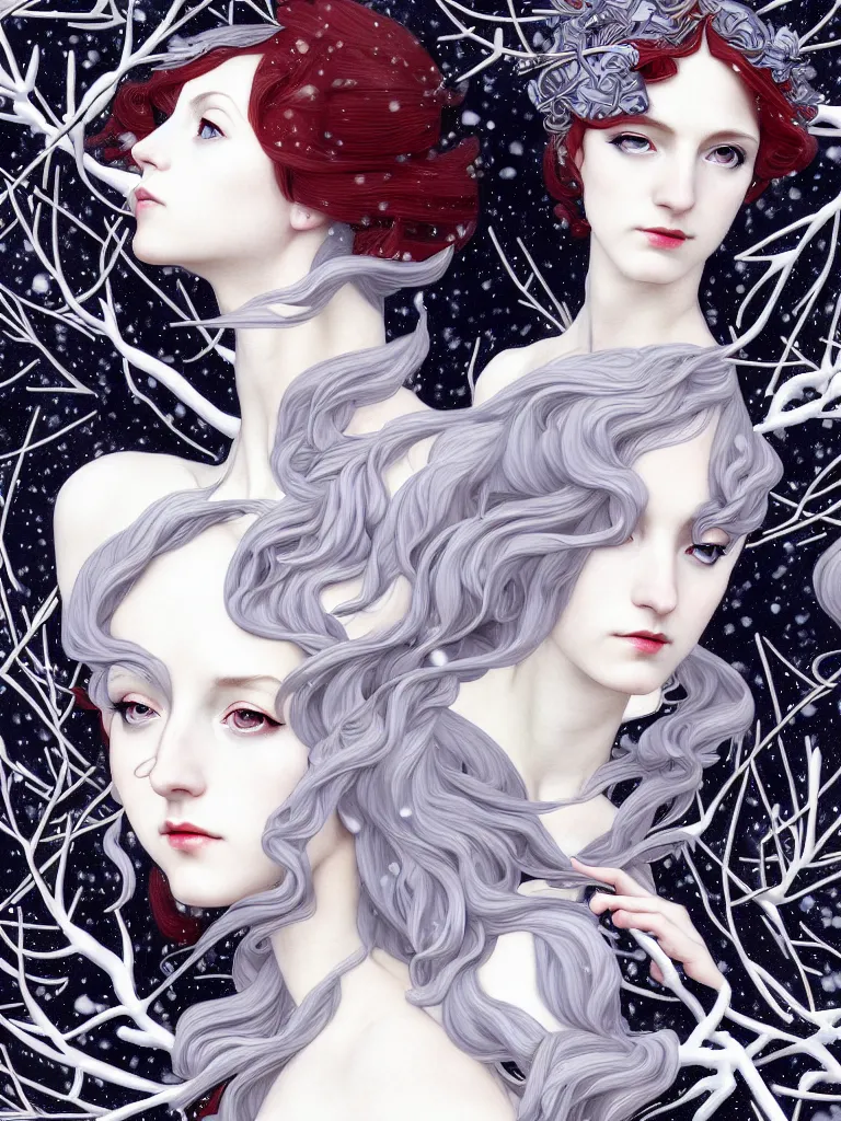 personification of winter as a triad of muses, somber, | Stable ...