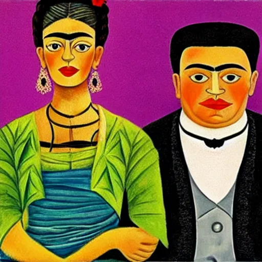 frida kahlo and pablo picasso on a date | Stable Diffusion