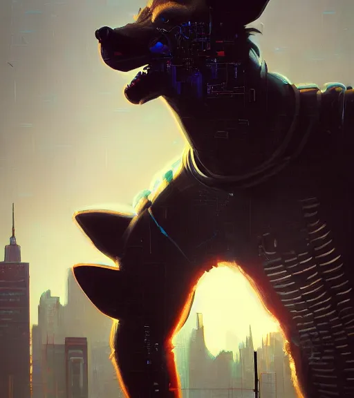 new york city portrait of sleek black tech furry | Stable Diffusion ...