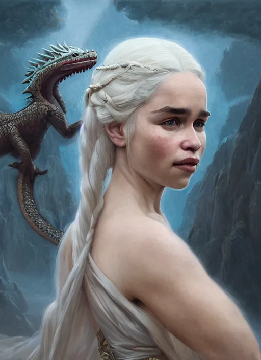 a portrait painting of emilia clarke as daenerys | Stable Diffusion