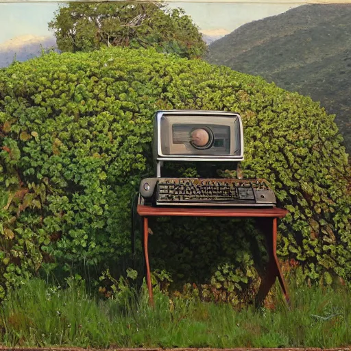 a plein air painting of a gigantic decrepit vintage | Stable Diffusion ...