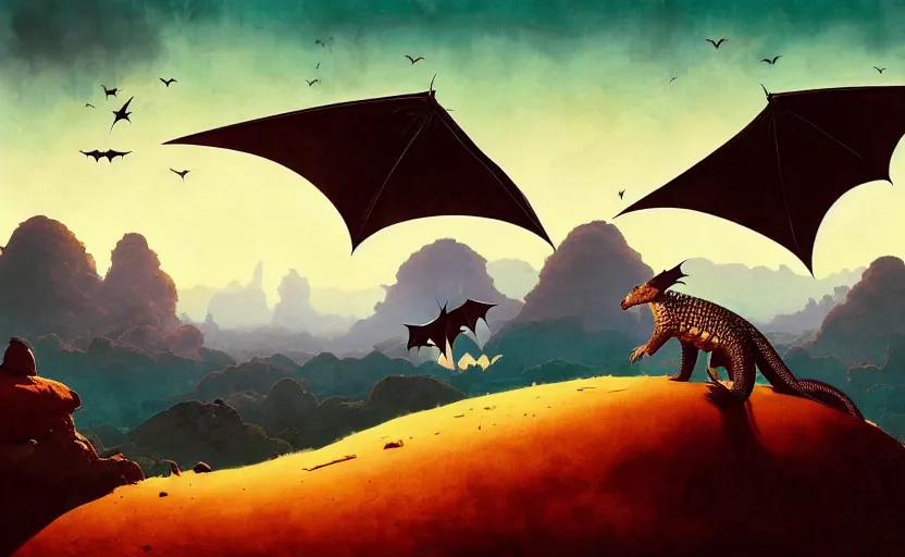 pangolin and bat in australia desert, beautiful | Stable Diffusion ...