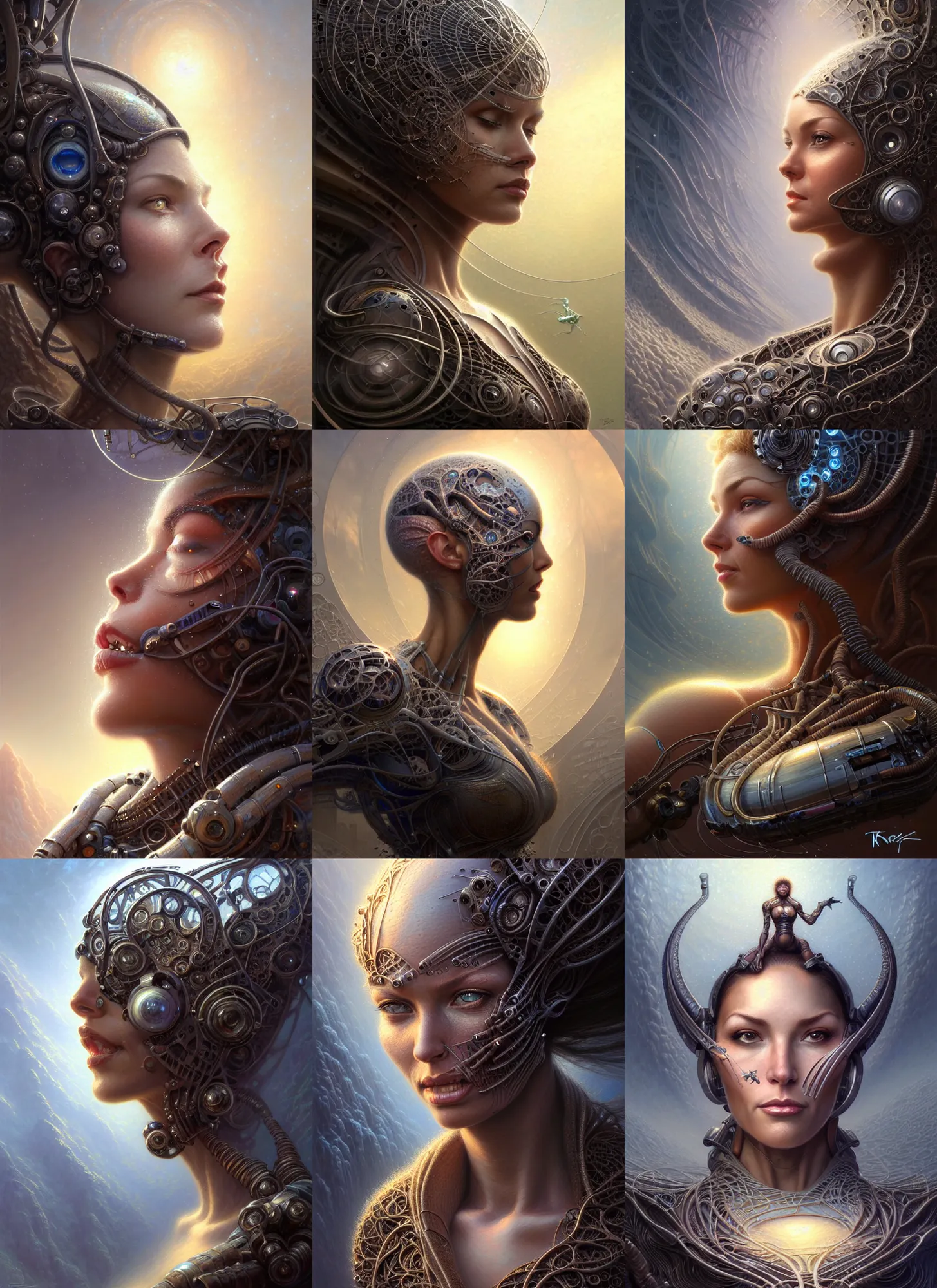 closeup portrait shot of a female biomechanic woman in | Stable ...