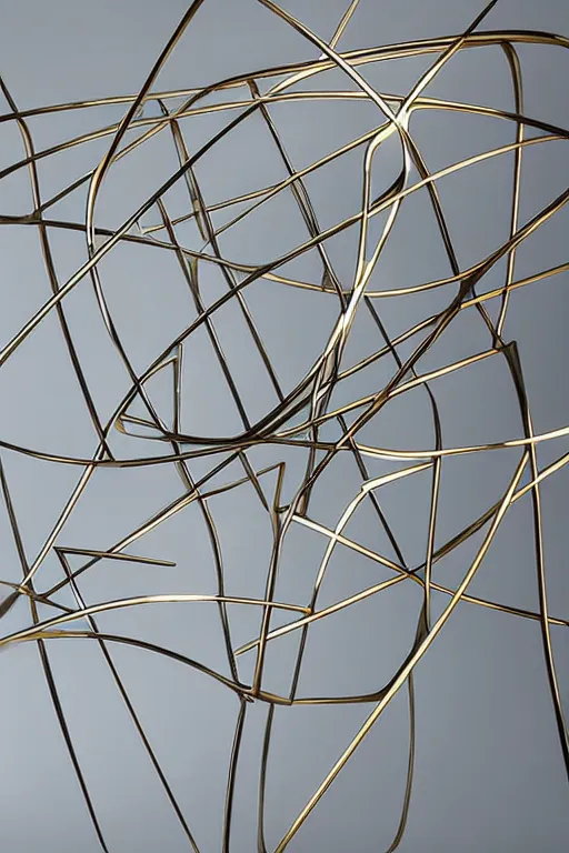 metal sculpture geometric twisting forms and | Stable Diffusion | OpenArt