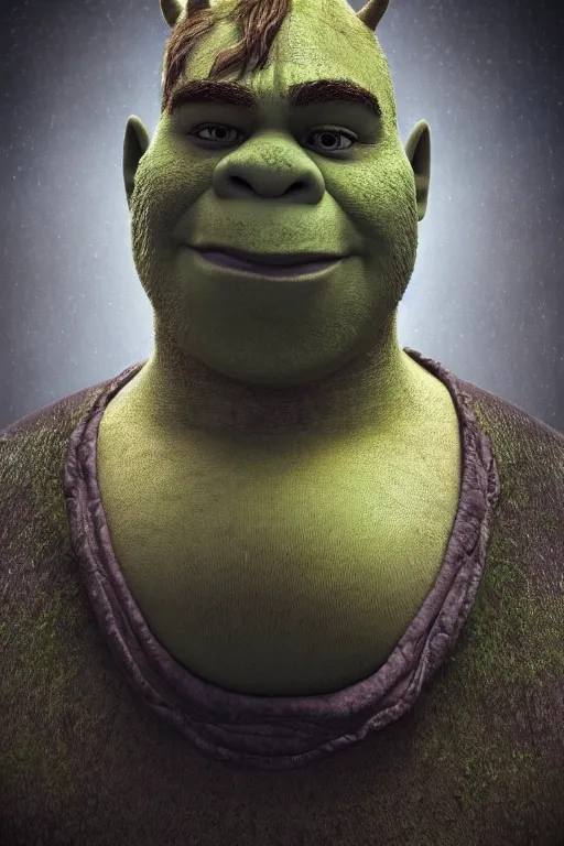 cinematic portrait of Shrek. Centered, uncut, unzoom, | Stable ...