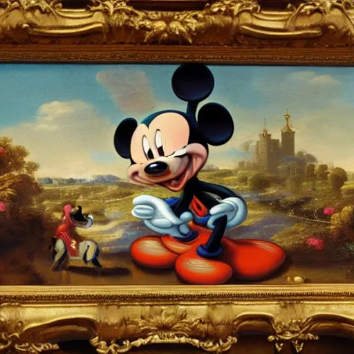 Mickey Mouse in renascence painting, Louis XIV | Stable Diffusion | OpenArt