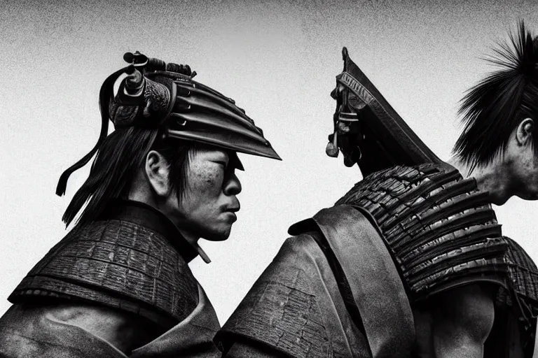 still photo of 1 8 th century samurai looking at the | Stable Diffusion ...