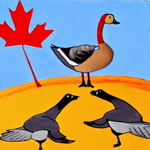 a children's book painting of a singing Canadian goose | Stable ...