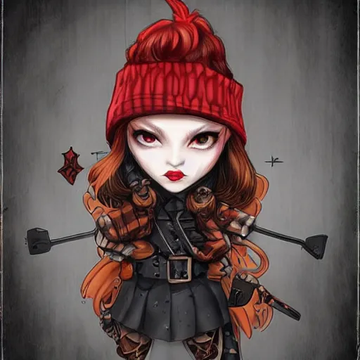 powerful goth lumberjack, featured on ArtGerm | Stable Diffusion