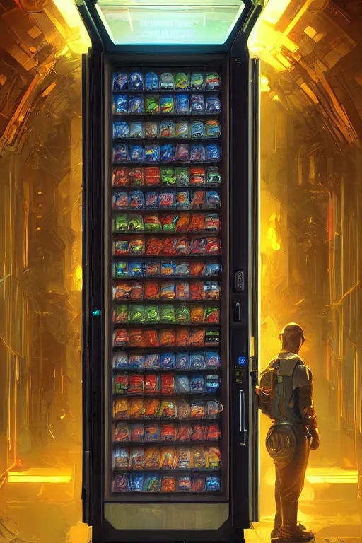 alien tech vending machine with magic potions inside, | Stable ...