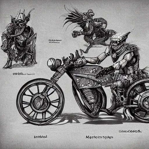 dungeons and dragons motorcycle, concept art, players | Stable Diffusion