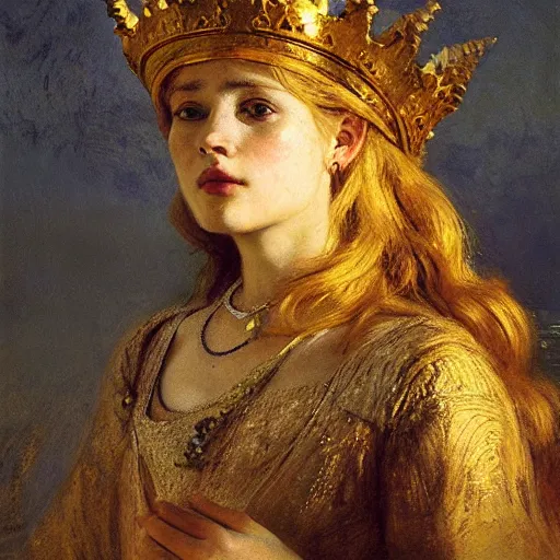 a beautiful portrait of a sun goddess with a golden | Stable Diffusion ...