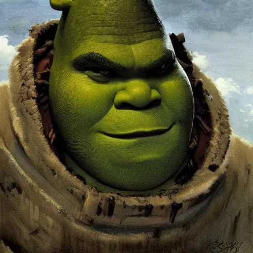 portrait shrek the ogre head eyes with ripped physique | Stable ...