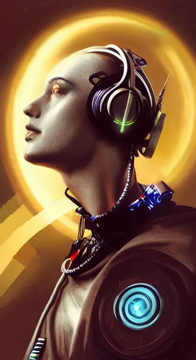 full length portrait of a catholic cyborg monk robot | Stable Diffusion ...