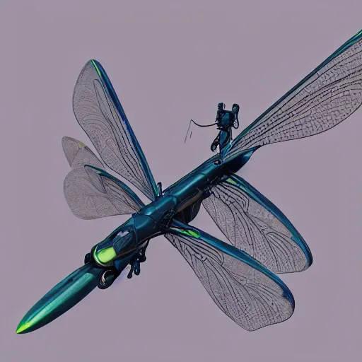 a mechanized dragonfly with wings spread out, 3 | Stable Diffusion