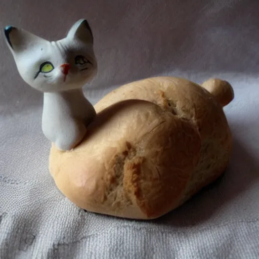 little cat statue on bread | Stable Diffusion | OpenArt