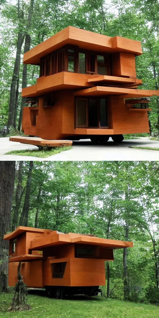 frank lloyd wright tinyhouse designed by architecht on | Stable Diffusion | OpenArt