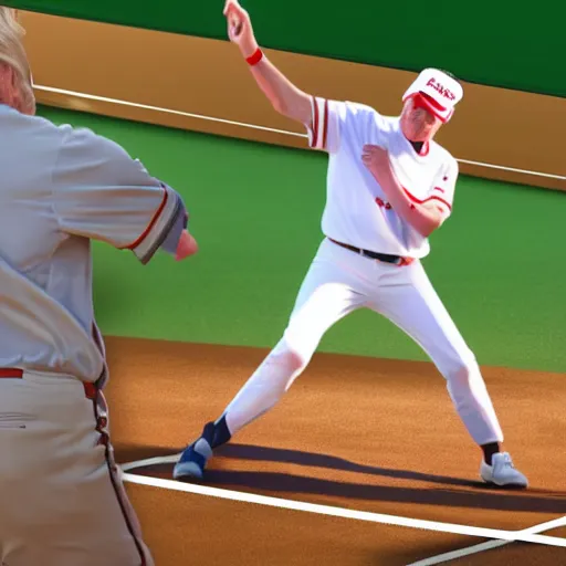 donald trump playing baseball, photorealistic, ultra | Stable Diffusion ...