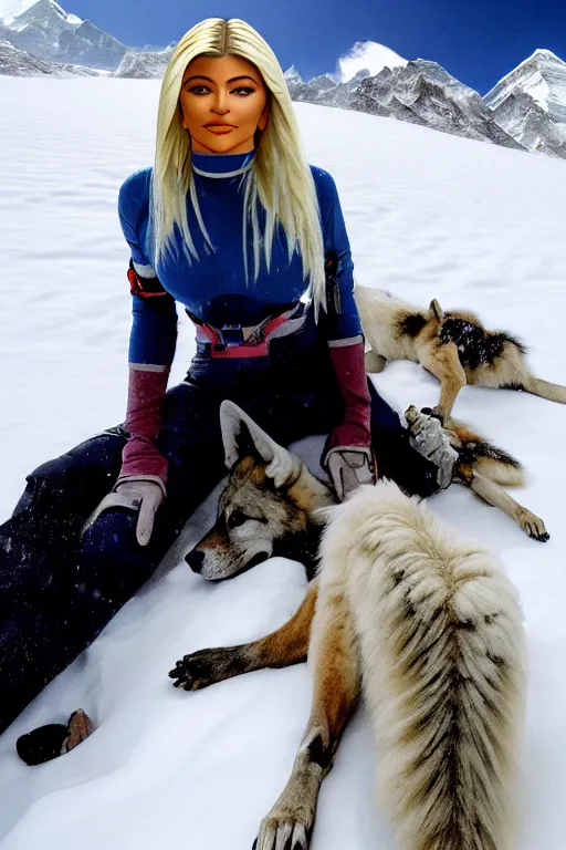 blonde kylie jenner mountain climbing on everest as a | Stable ...