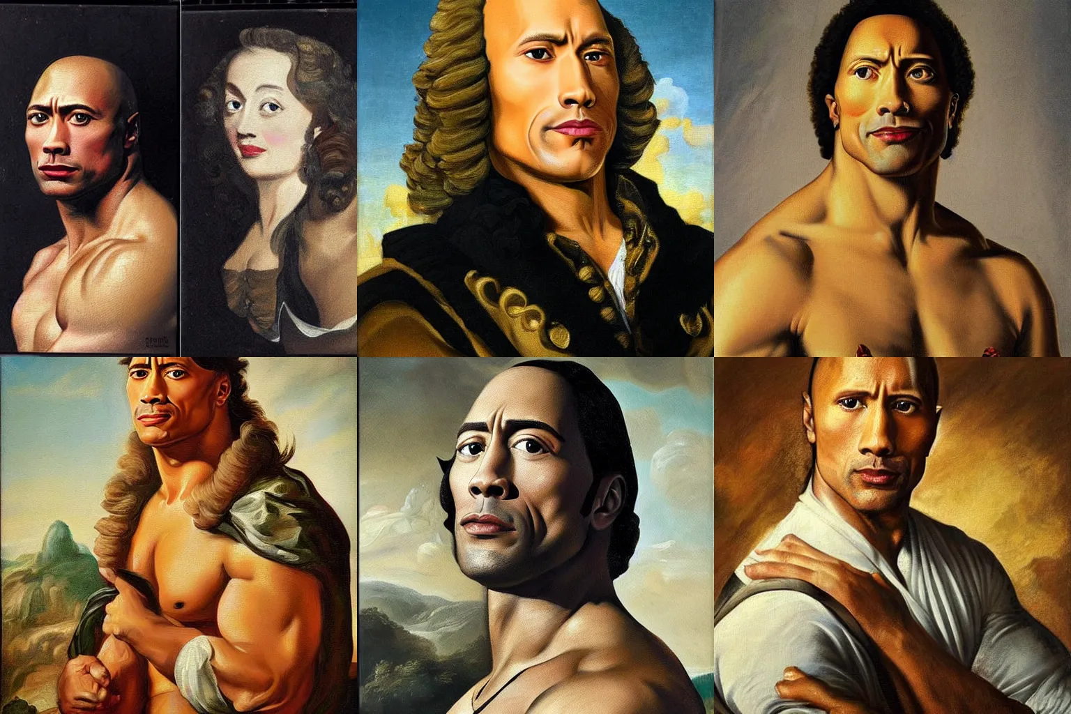 dwayne the rock johnson glamorous portrait painting in | Stable ...