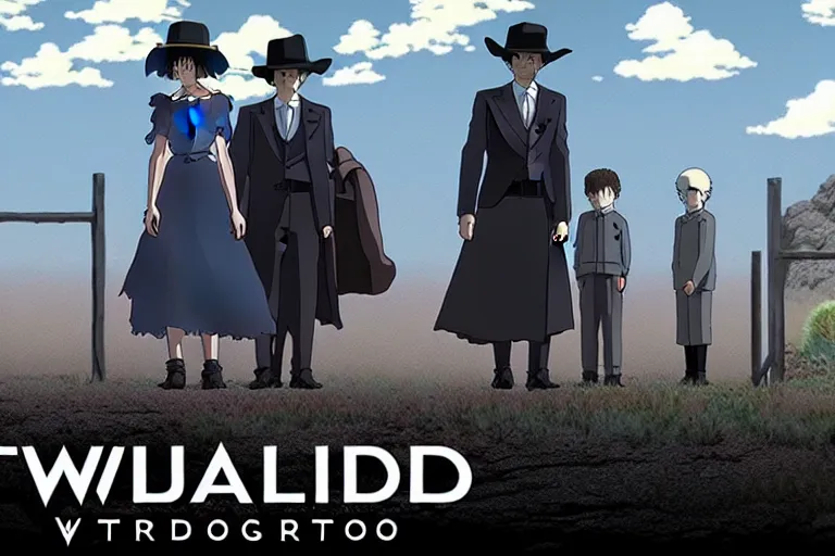 ultra hd Westworld opening credits studio ghibli | Stable Diffusion