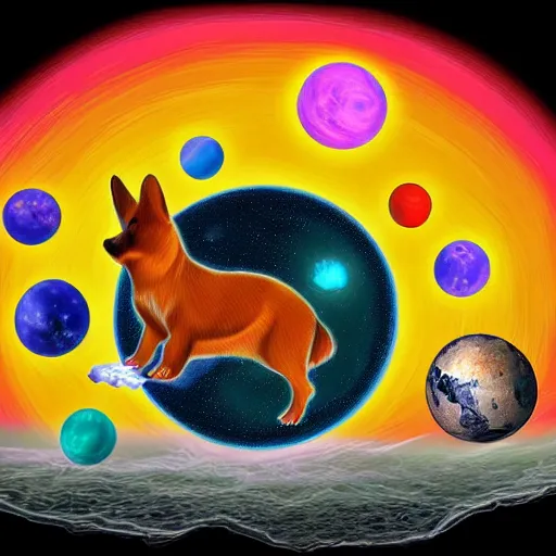cosmic corgi devouring a planet, digital art | Stable Diffusion | OpenArt
