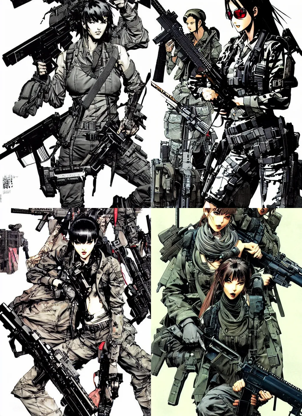 beautiful woman holding two m 1 6 assault rifles, | Stable Diffusion ...