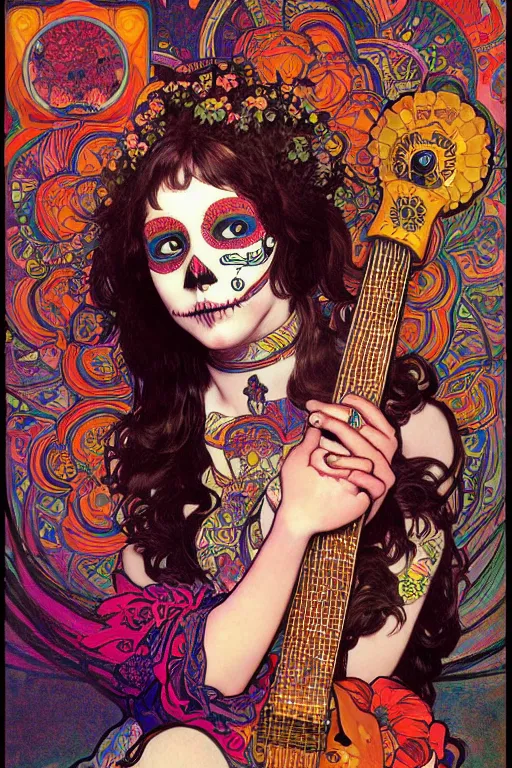 realistic detailed psychedelic poster art of a cute | Stable Diffusion ...