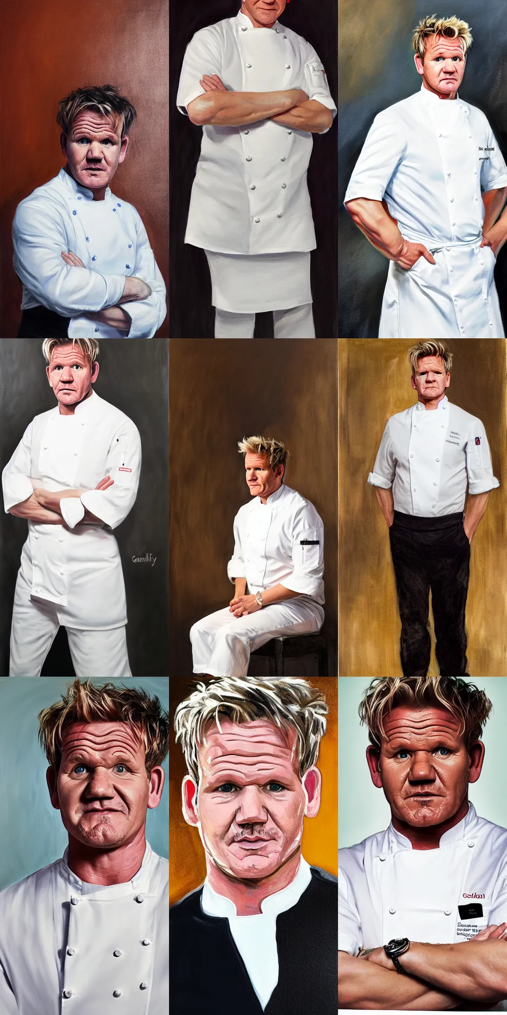 a medium full shot portrait painting of gordon ramsay | Stable ...