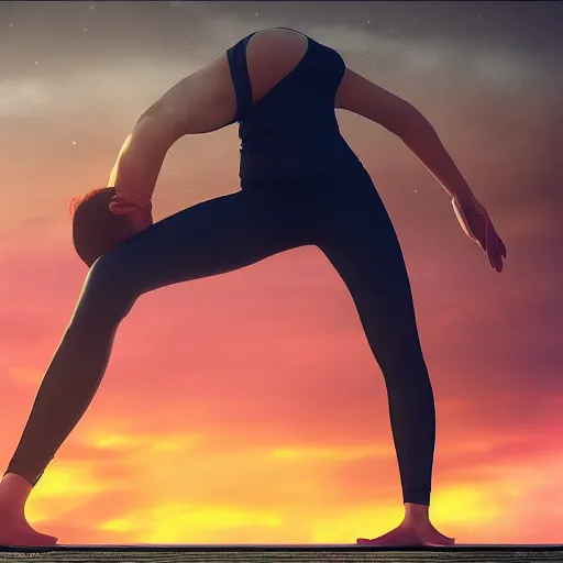 the terminatpr is doing yoga. close - up, beautiful | Stable Diffusion ...