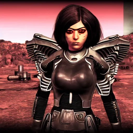 portrait of an attractive battle angel in fallout new | Stable Diffusion