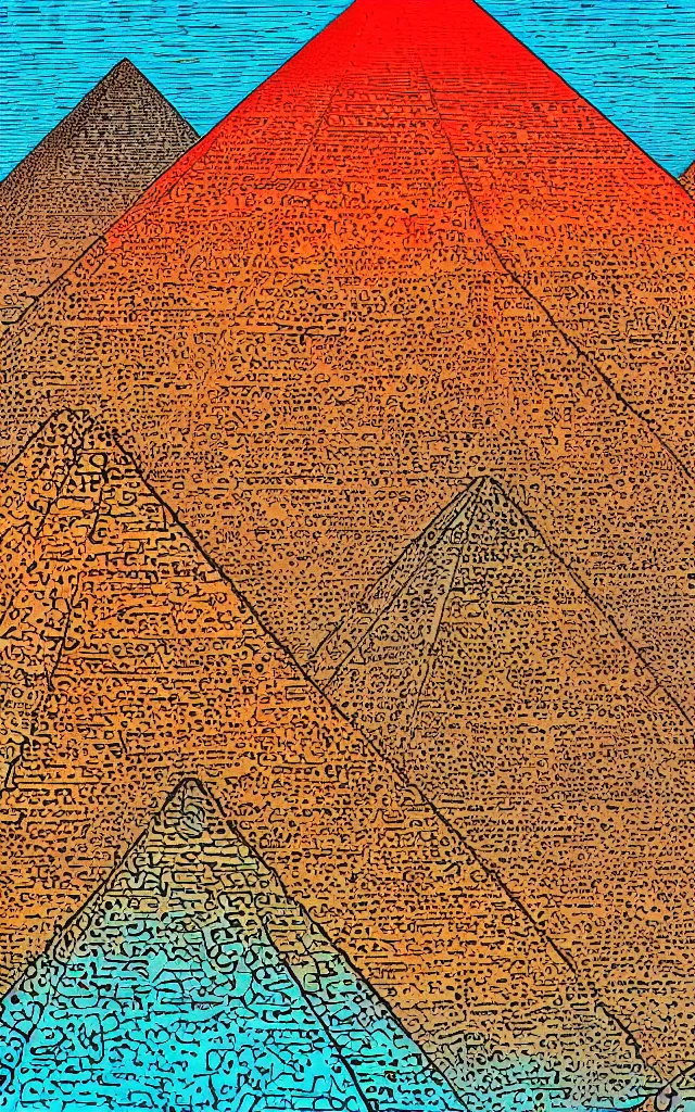 pyramids. retro art by jean giraud. gradients | Stable Diffusion | OpenArt