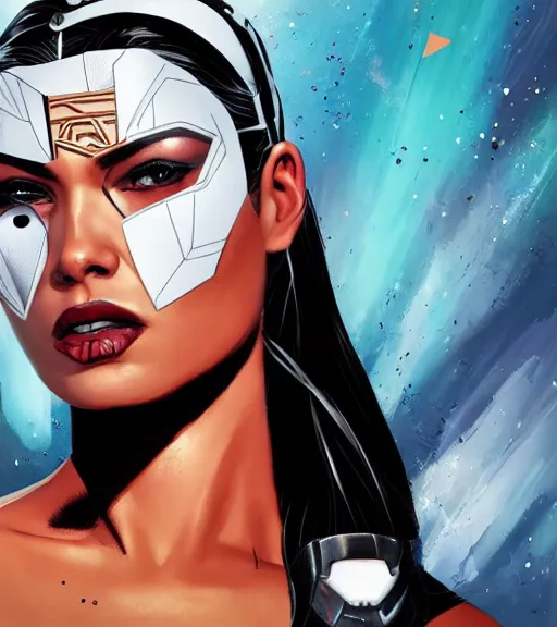 maori female android, by MARVEL comics and Sandra | Stable Diffusion ...