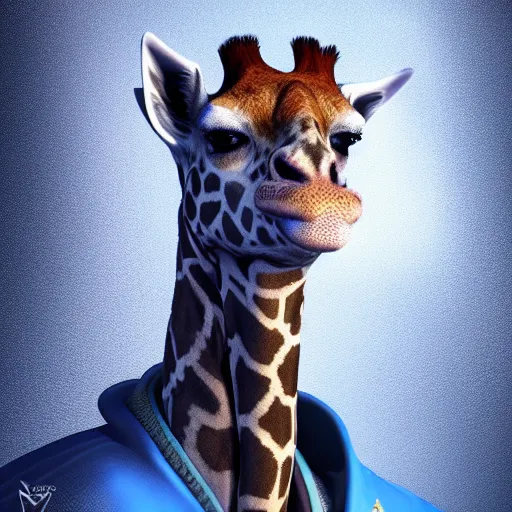 a highly detailed portrait of a humanoid giraffe in a | Stable ...