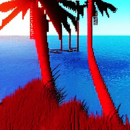 a still of castaway, virtual boy graphics aesthetic ” | Stable ...