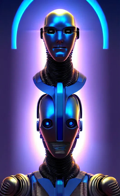 friendly humanoid cyber robot, award winning, portrait | Stable Diffusion