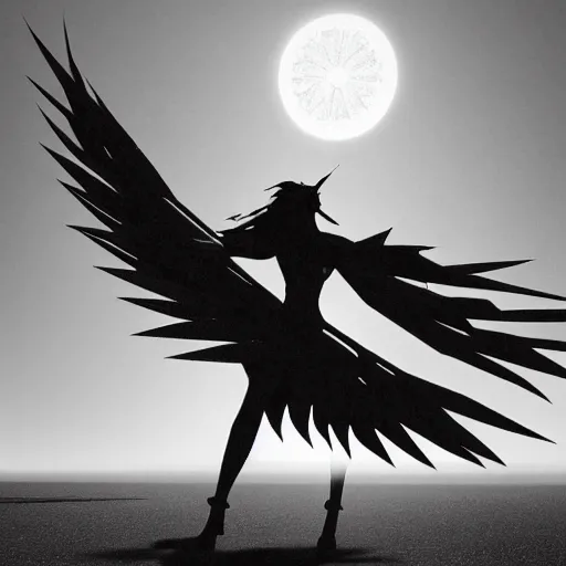 a one-winged angel flying in circles | Stable Diffusion