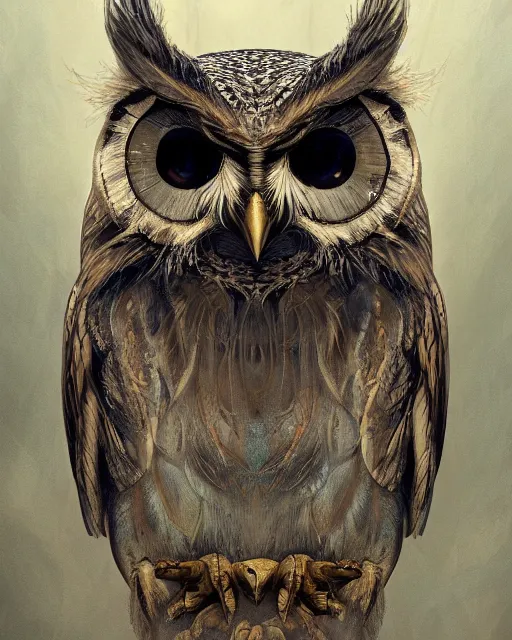 a mystical owl!! standing in branch a forest! large | Stable Diffusion | OpenArt