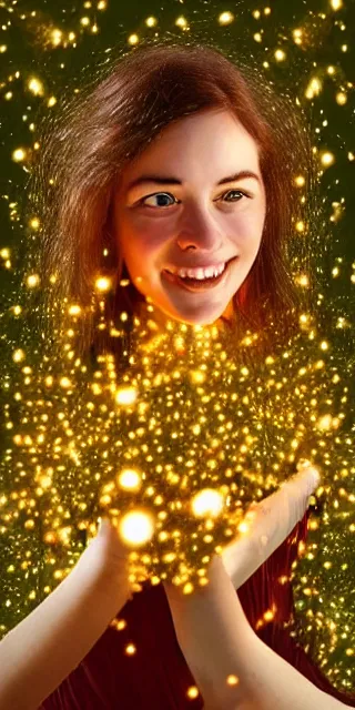 a totally enraptured smiling young woman surrounded by | Stable ...