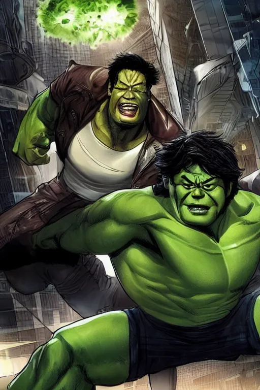 steven yeun as amadeus cho, the hulk, brawn. marvel | Stable Diffusion ...