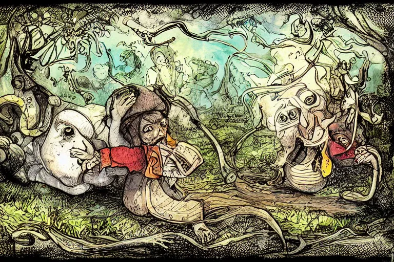 an illustration of lewis carroll's poem : twas | Stable Diffusion | OpenArt