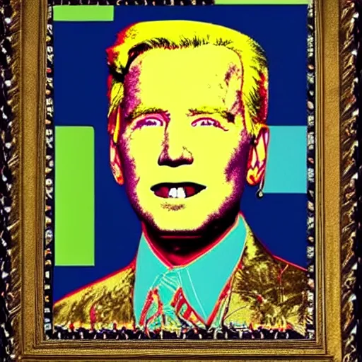 andy warhol pop art joe biden gold chain detailed | Stable Diffusion | OpenArt