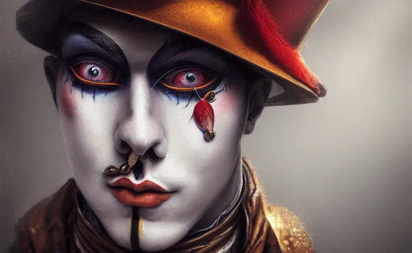 award winning portrait of a attractive male pierrot, | Stable Diffusion ...