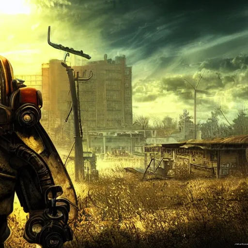 art of fallout, photo, realistic, hdr, golden hour | Stable Diffusion ...