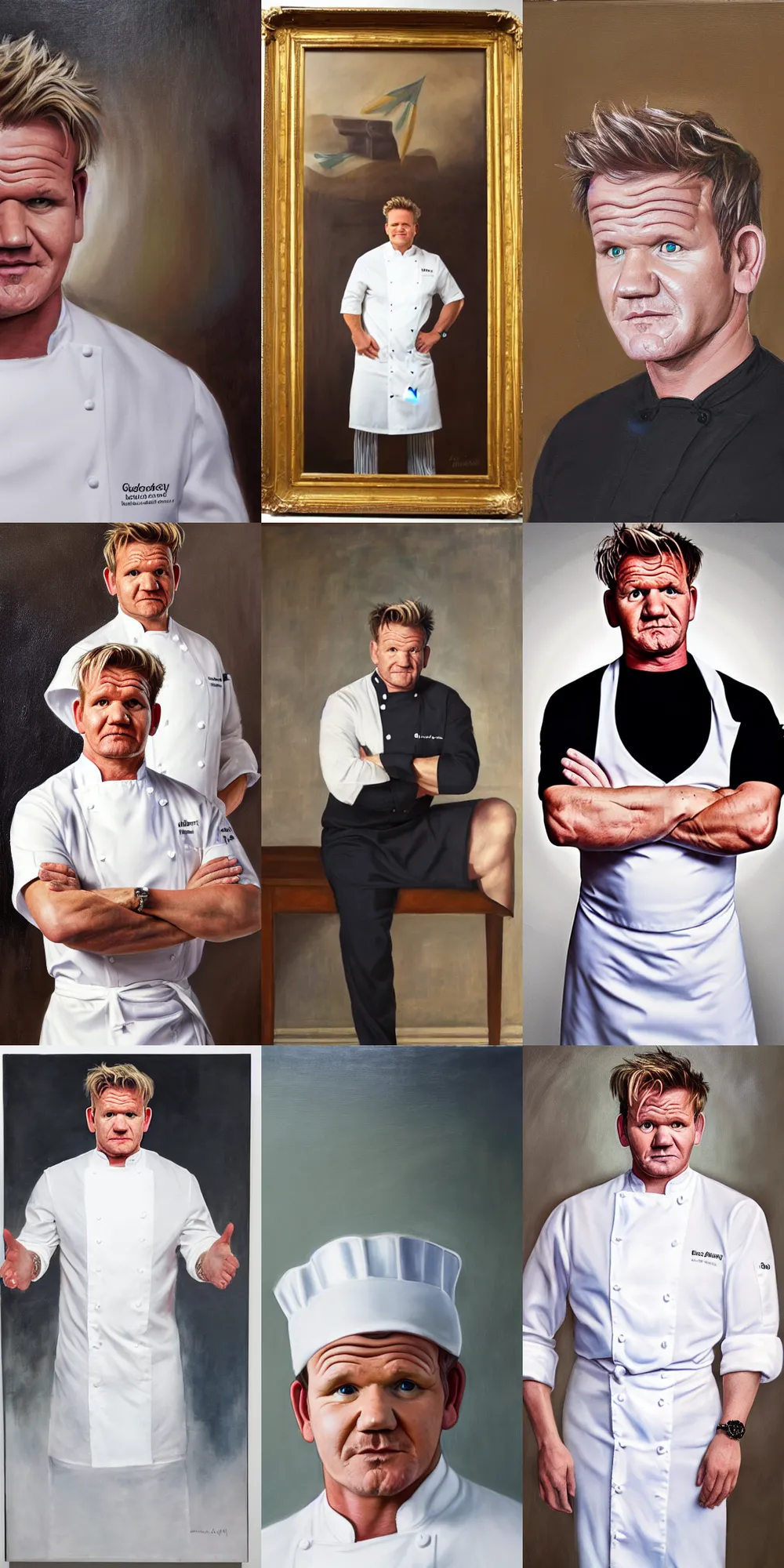 a medium full shot portrait of gordon ramsay in a chef | Stable ...