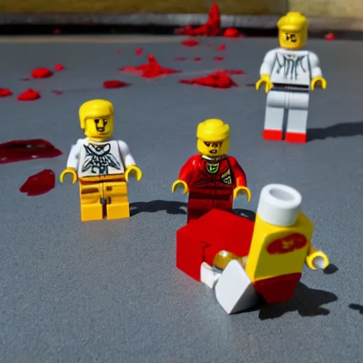 broken lego figures leaking blood | Stable Diffusion | OpenArt