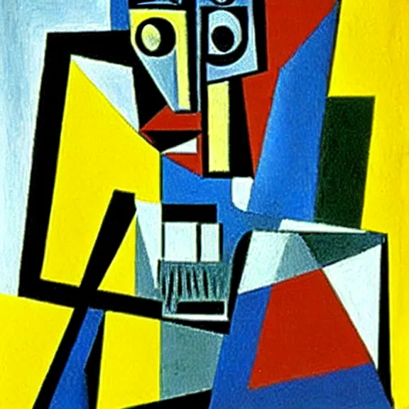 cubist painting of a robot by Pablo Picasso, clean | Stable Diffusion ...