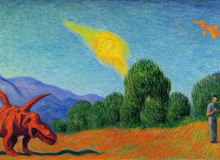 painting of the extinction of the dinosaurs with | Stable Diffusion | OpenArt